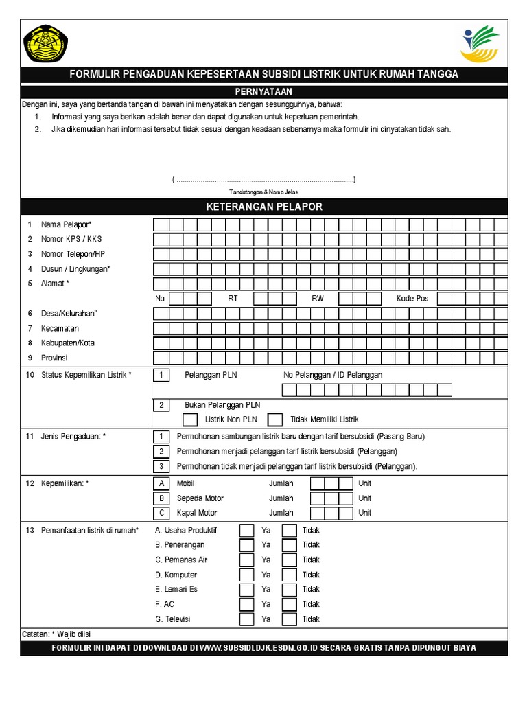 Form Pengaduan Cetak PDF | PDF