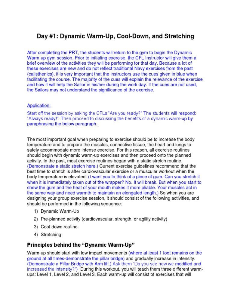 Dynamic Warm-Up and Stretching Guide | PDF | Flexibility (Anatomy) | Arm