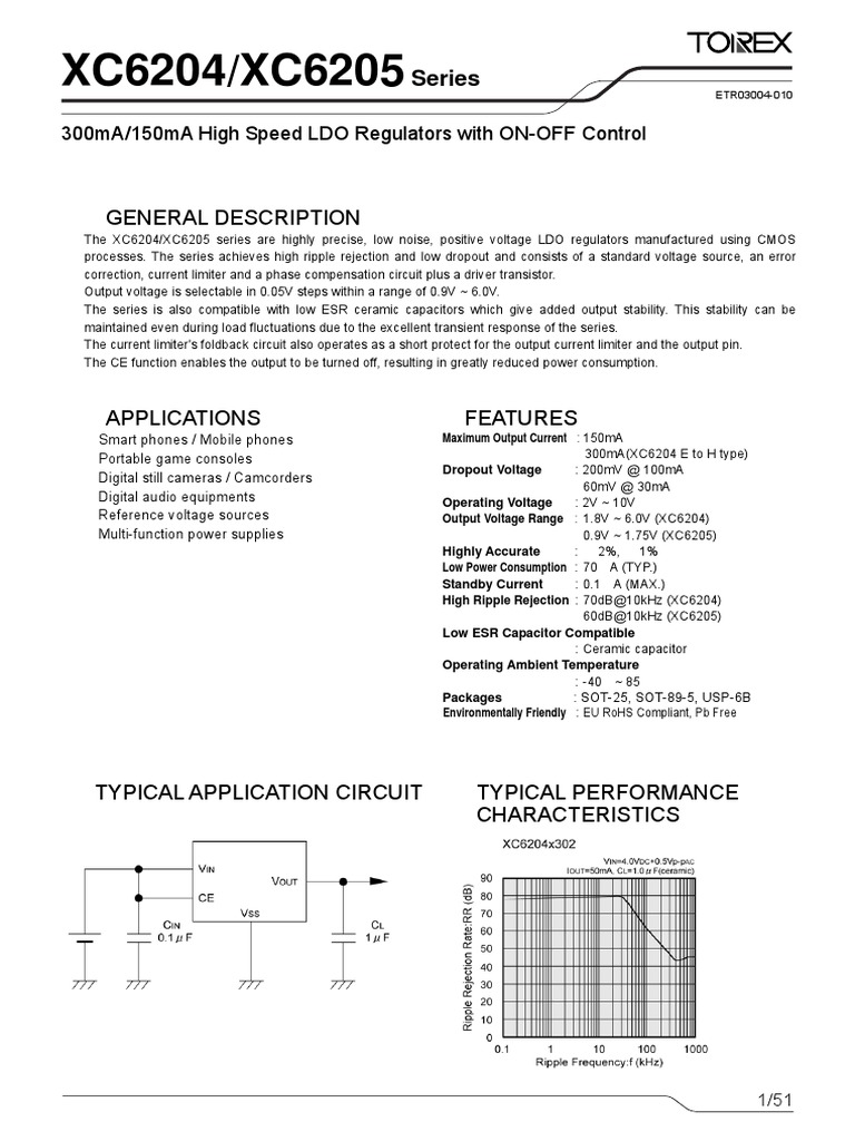 XC6204/XC6205: General Description | PDF | Manufactured Goods | Power ...