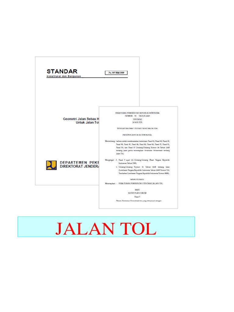 Standar Geometri Jalan Tol Indonesia | PDF