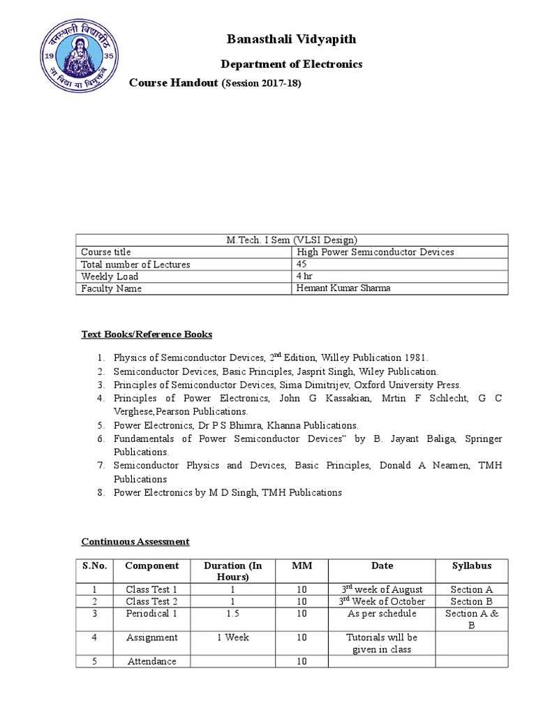 High Power Semiconductor Devices | PDF | Semiconductor Devices ...