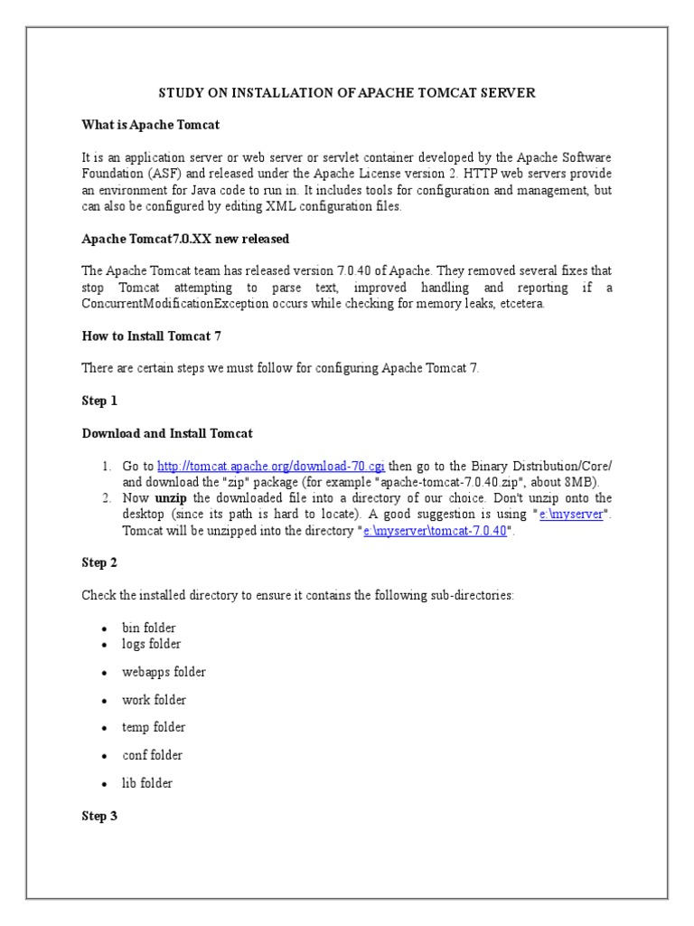 Tomcat Installation | PDF | Apache Http Server | System Software