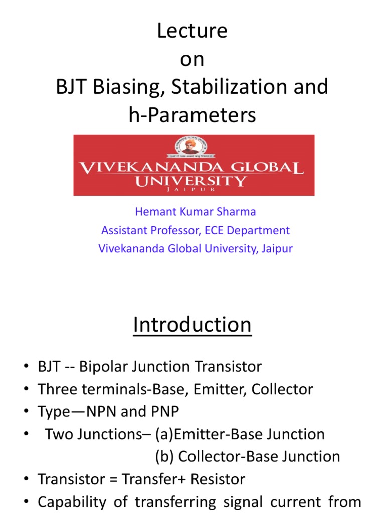 BJT Biasing and Stabilization Guide | PDF | Bipolar Junction Transistor ...