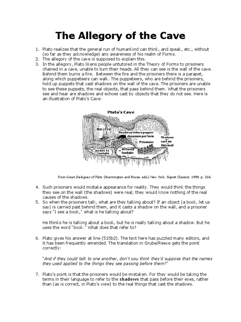 The Allegory of The Cave | PDF | Epistemology | Plato