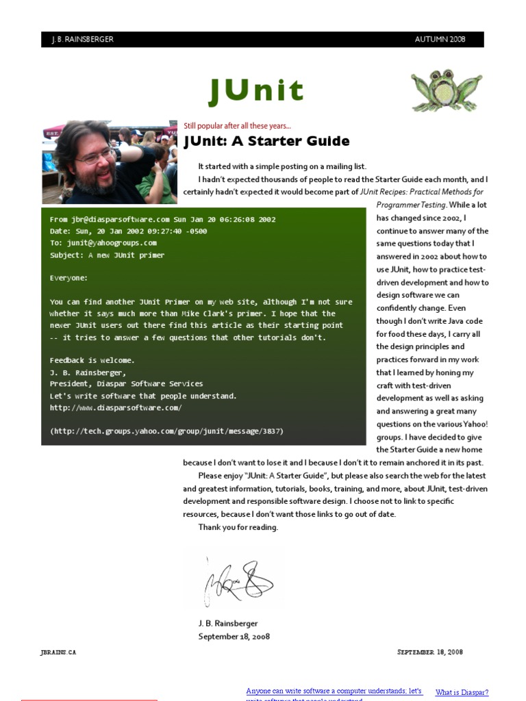 JUnit A Starter Guide | PDF | Method (Computer Programming) | Class ...