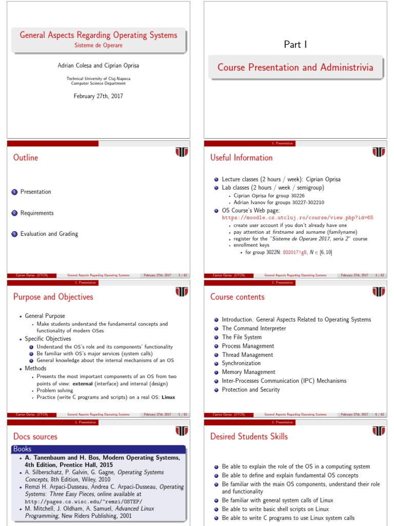 c01 Os Intro Hardware Review Handout (11 Files Merged) | PDF | Kernel (Operating System ...