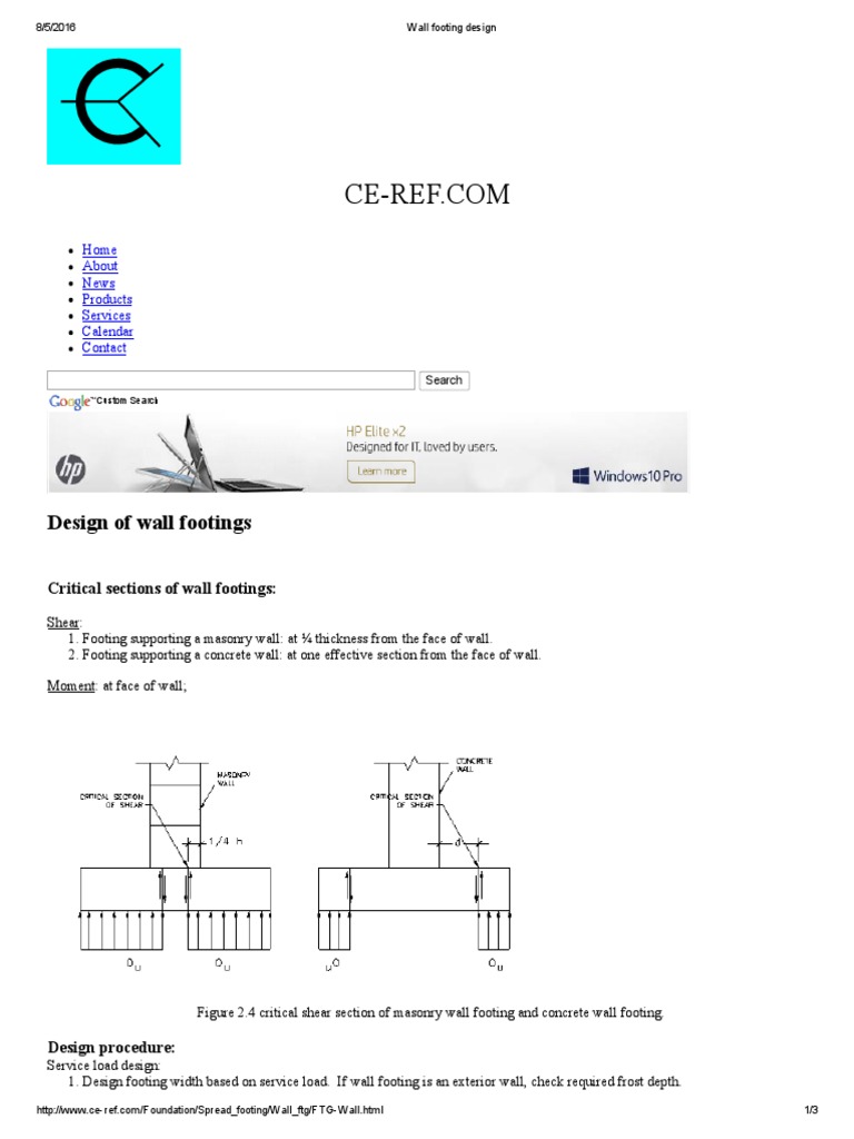 Wall Footing Design PDF | PDF | Wall | Concrete