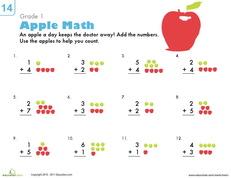 Build Basic Addition Skills Apple | PDF