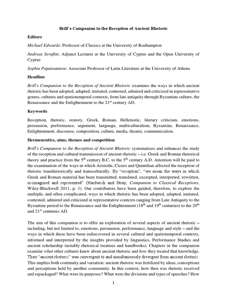 Brill | PDF | Classics | Rhetoric