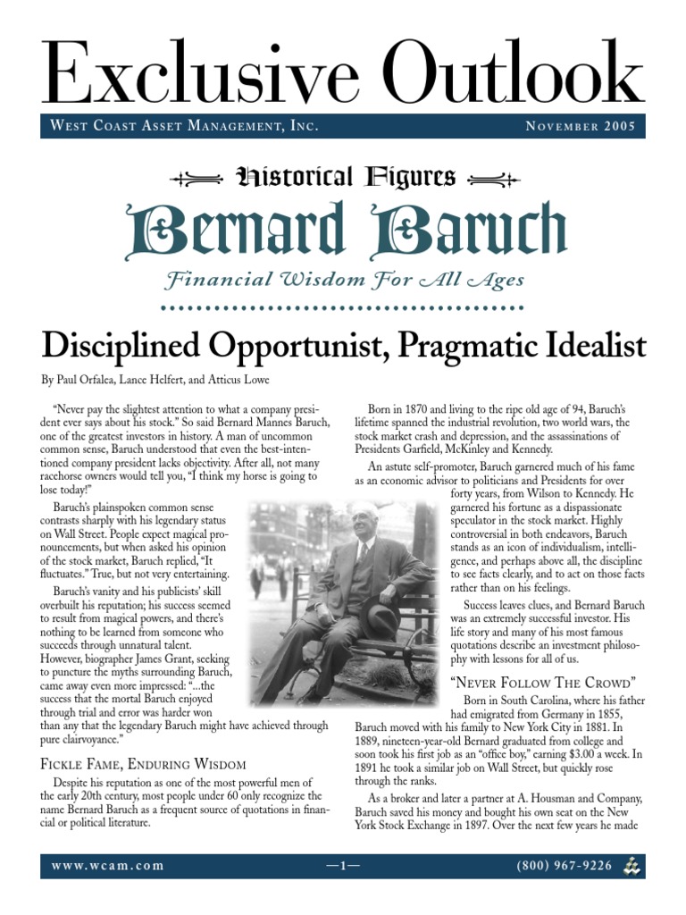 Bernard Baruch - November 2005 | PDF | Short (Finance) | Investing