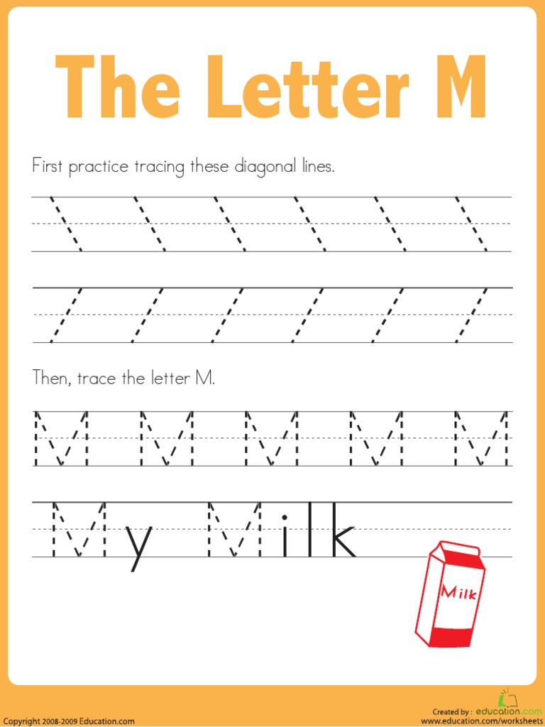 Practice Tracing M Prek | PDF