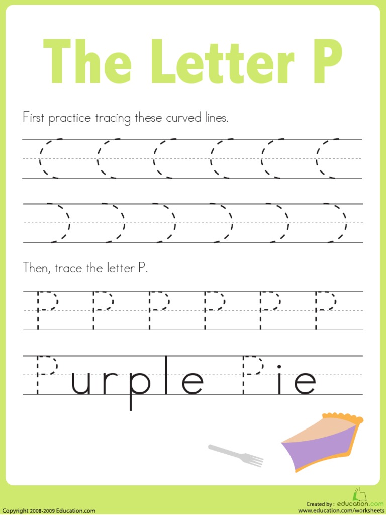 Tracing the Letter P Activities | PDF