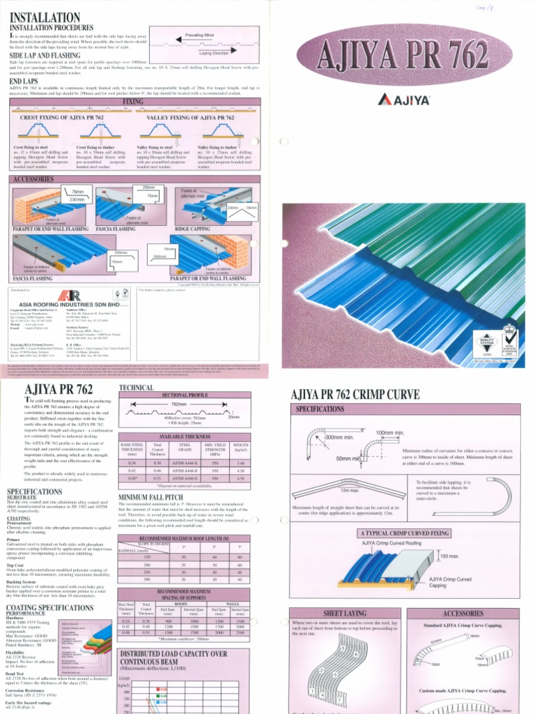 Brochure - AJIYA Roofing Sheet | PDF | Science | Engineering
