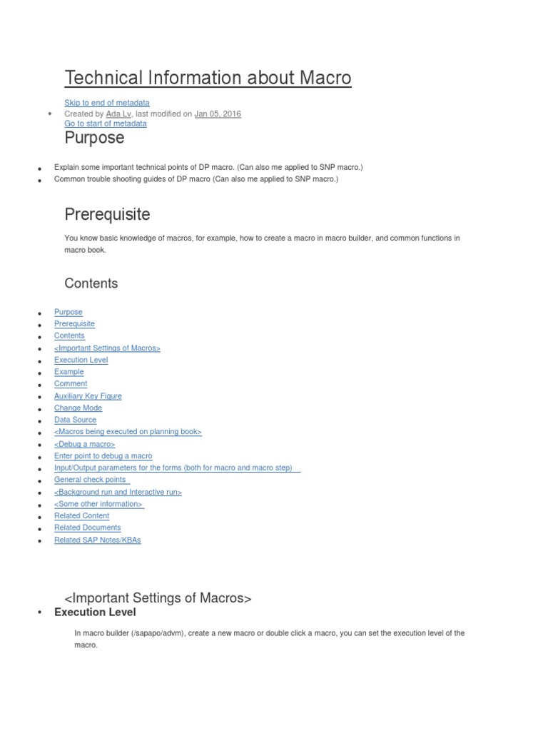 SAP Macro Technical Guide | PDF | Subroutine | Parameter (Computer ...