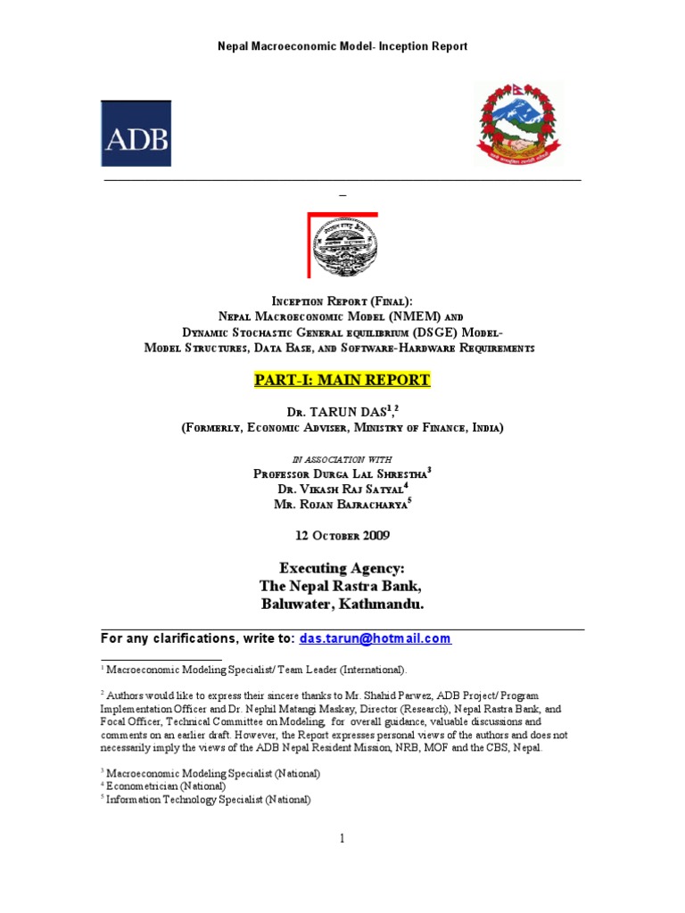Tarun Das ADB Nepal Inception Report Final-Text | PDF | Current Account ...