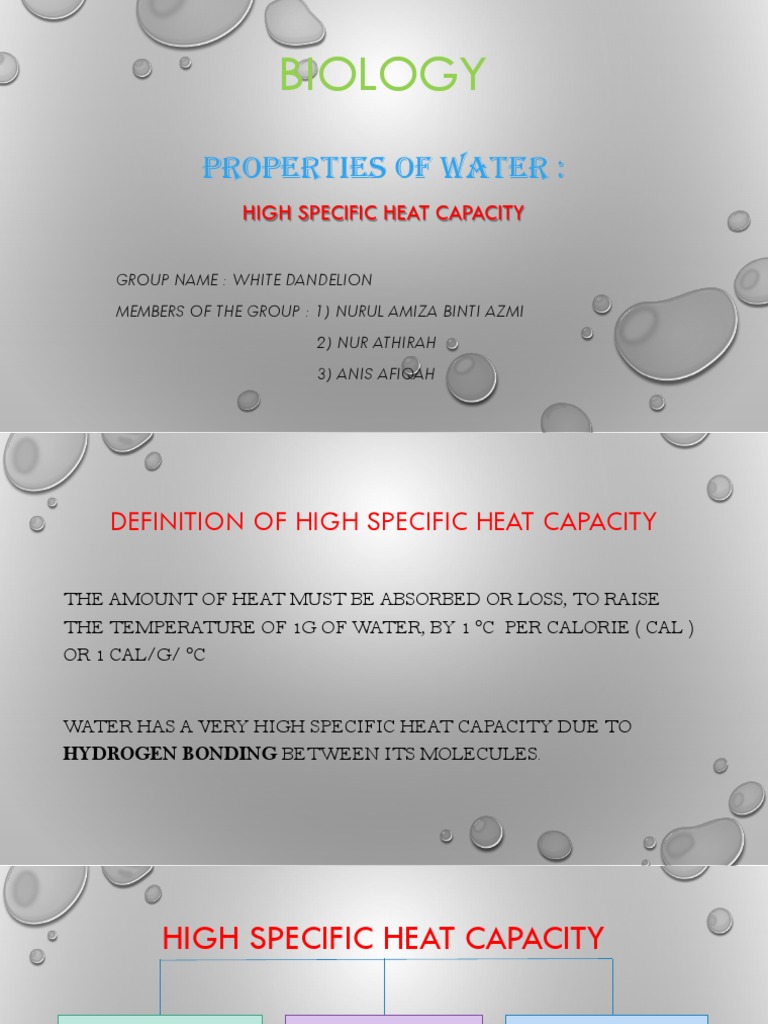 Biology: Properties of Water | PDF