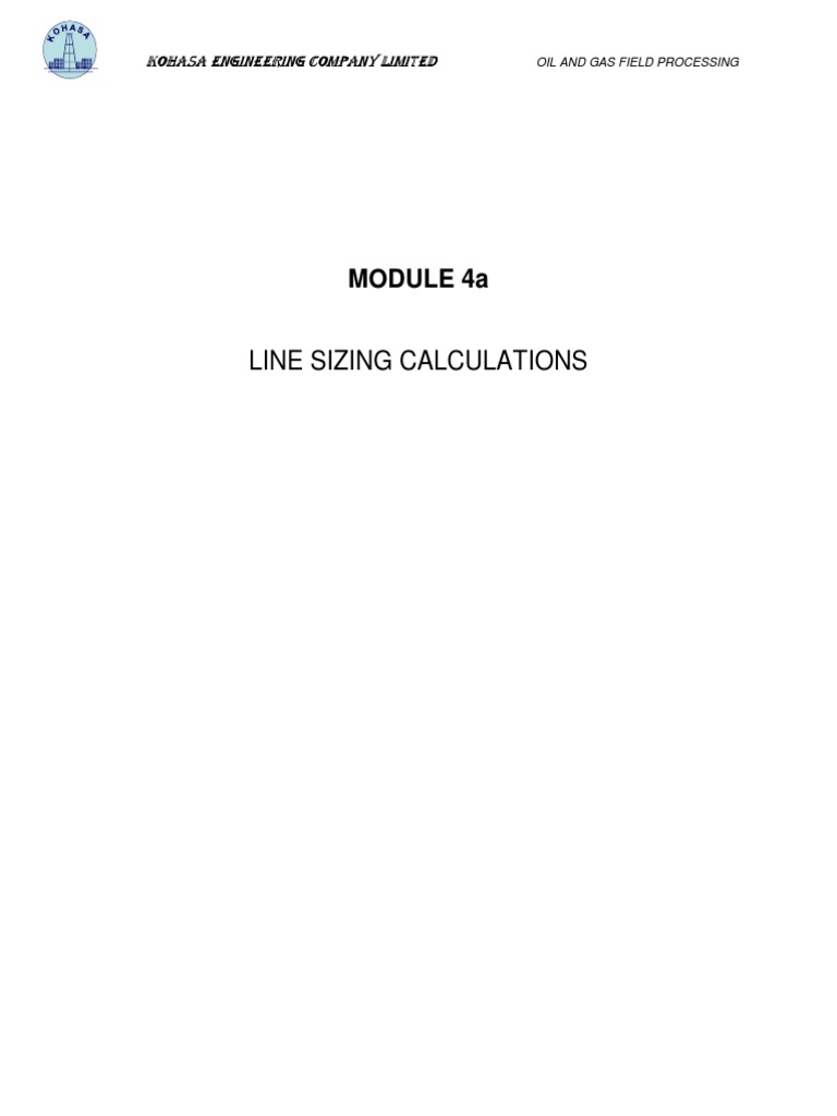 Module 4a - Line Sizing Calculation | PDF | Reynolds Number | Fluid ...