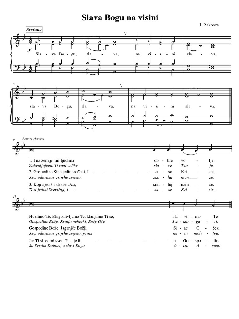 Slava Bogu (Modalna) - Rakonca | PDF