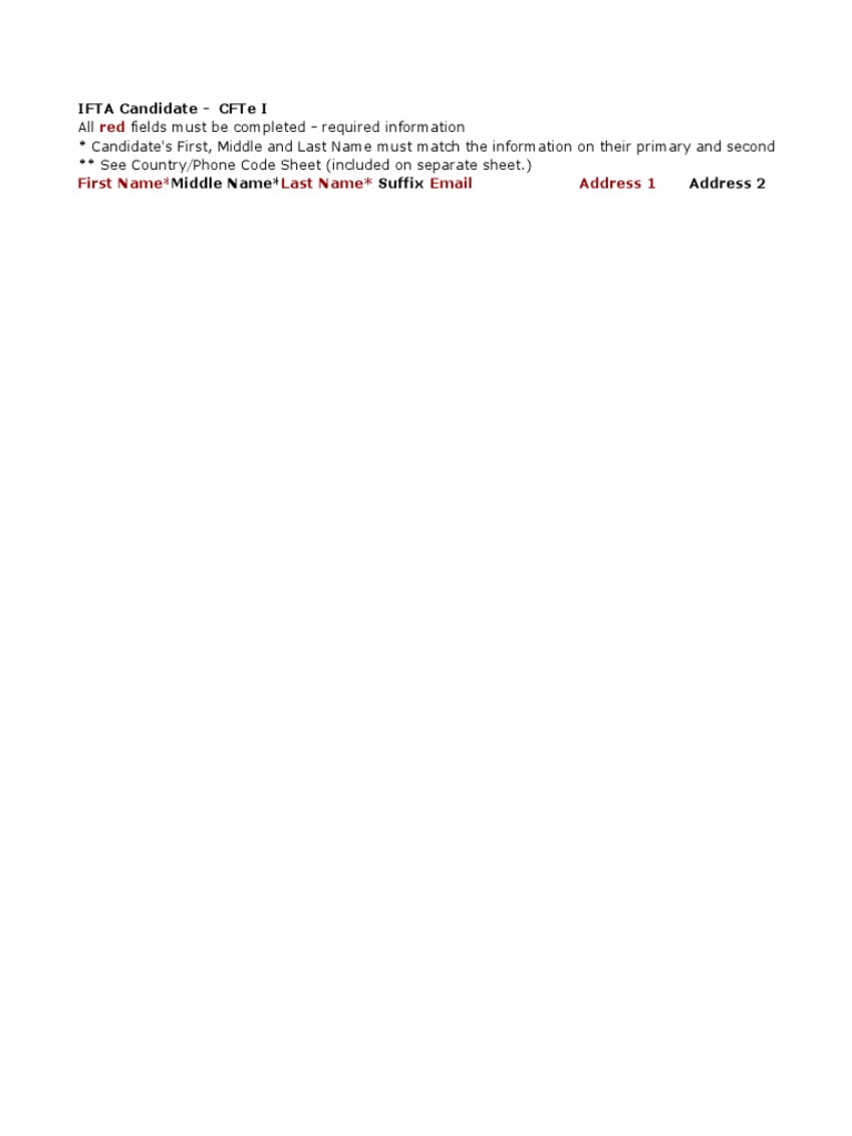IFTA Candidate Registration Form | PDF