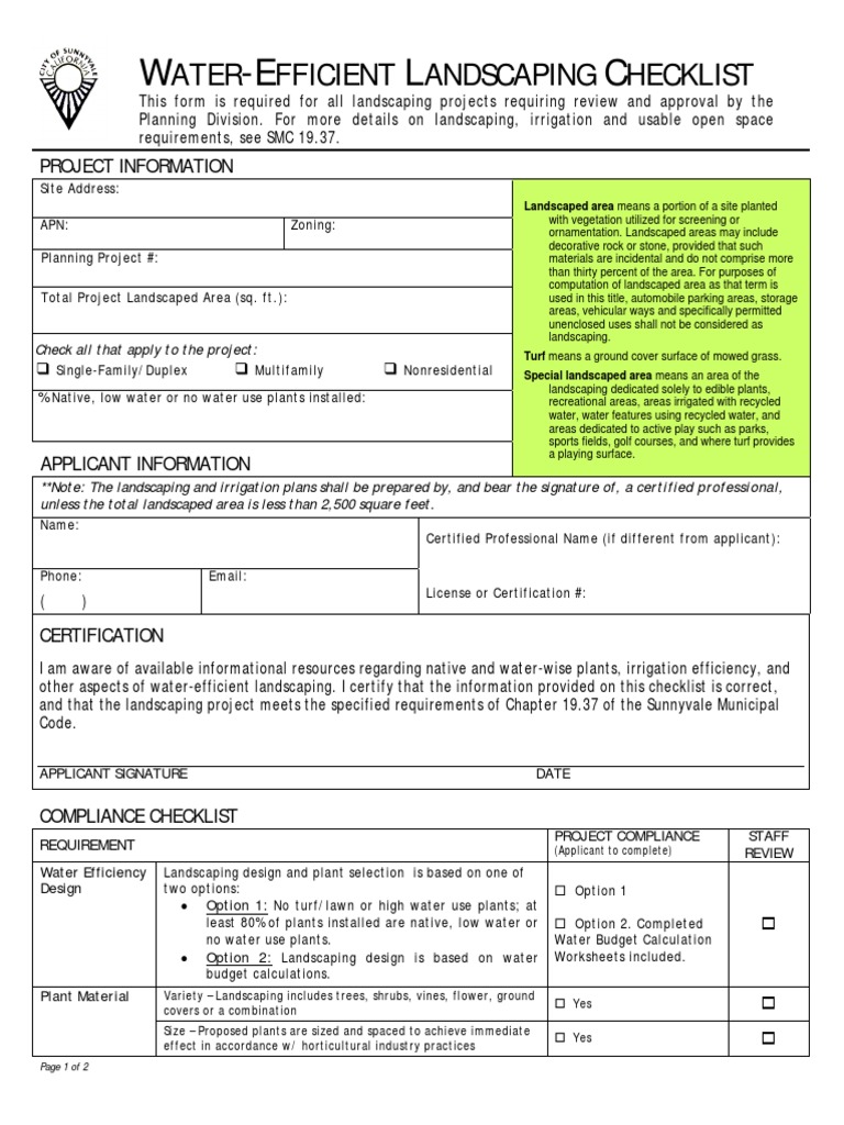 Design Checklist-8 Water-Efficient Landscaping | PDF | Lawn | Irrigation