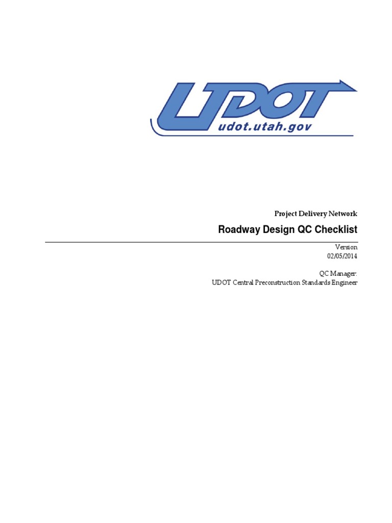 Design Checklist-11 Roadway UDoT | PDF | Sidewalk | Transportation ...