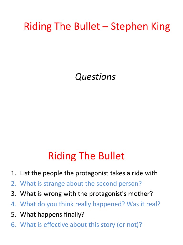 Riding The Bullet: Key Questions Explored | PDF