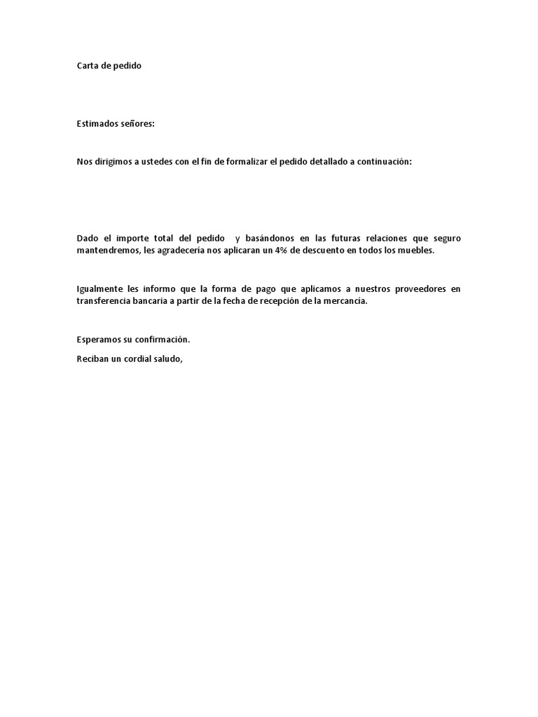 Carta de Pedido - Docx Resuelta | PDF