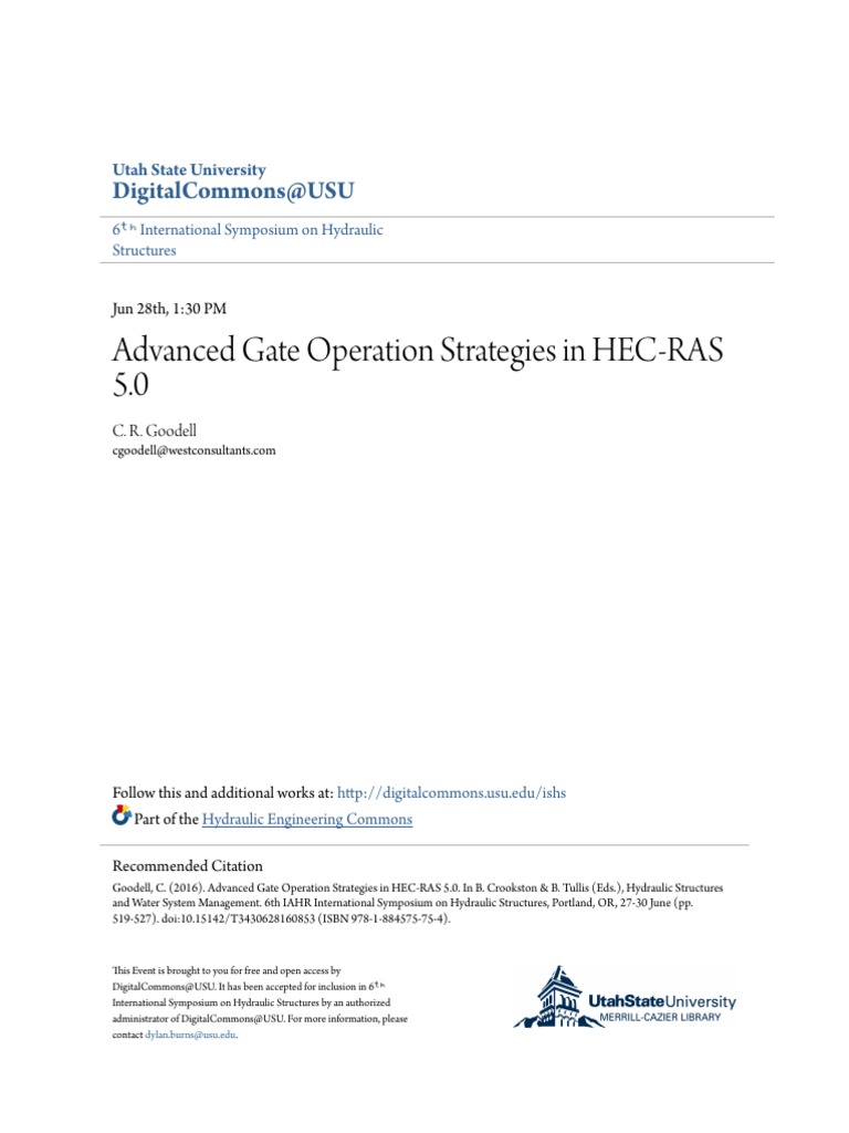 Advanced Gate Operation Strategies in HEC-RAS 5.0 | PDF | Spillway ...