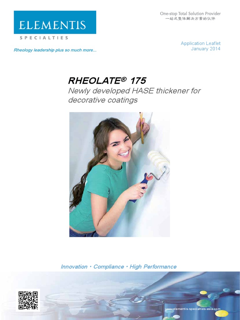 EDM - 019 RHEOLATE 175 Newly Developed HASE Thickener For Decorative ...