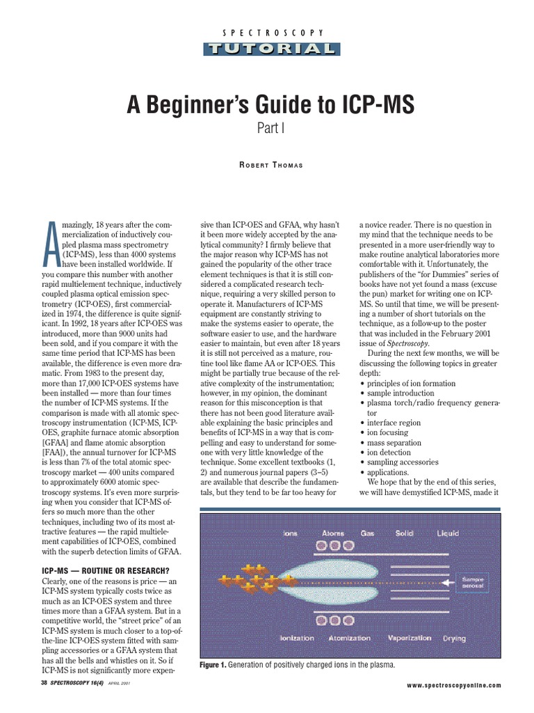 A Beginner's Guide To ICP-MS: Tutorial | PDF