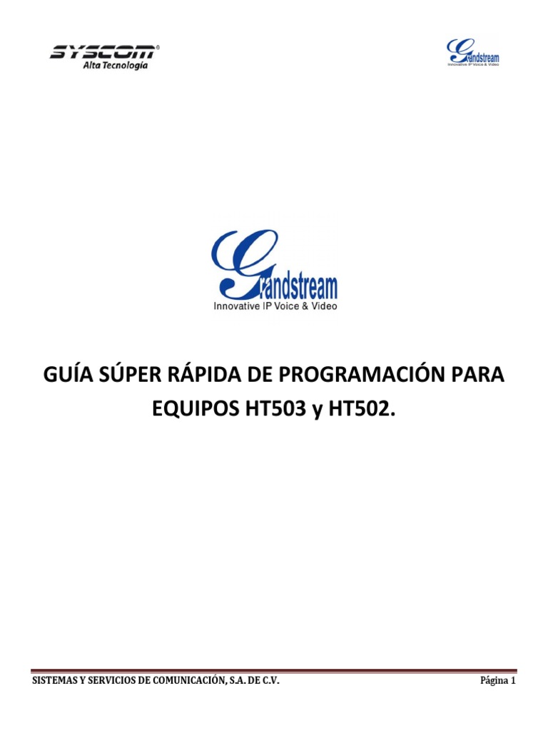 Configuración Rápida HT503 y HT502 | PDF | Dirección IP | Enrutador ...