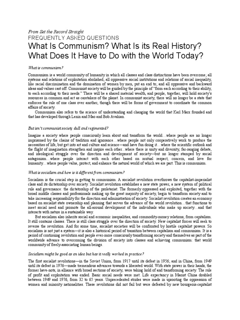 What Is Communism? What Is Its Real History? What Does It Have To Do ...