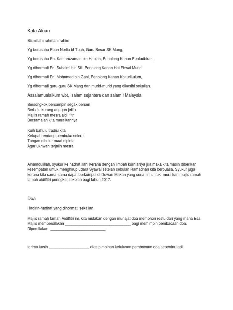 Kata Aluan | PDF