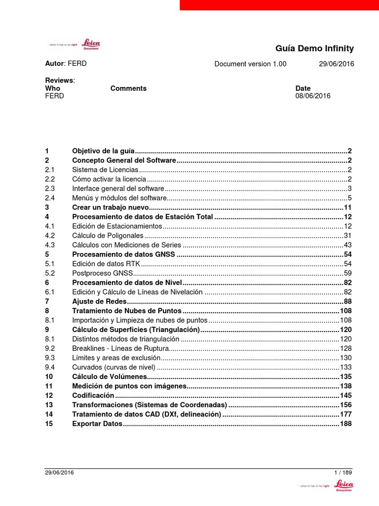 Guía de Usuario para Leica Infinity | PDF | Software | Antena (Radio)