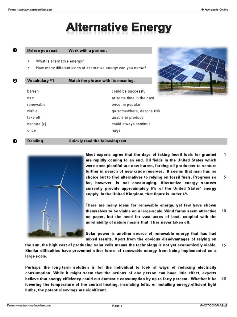 Alternative Energy 1 PDF | PDF | Alternative Energy | Renewable Energy