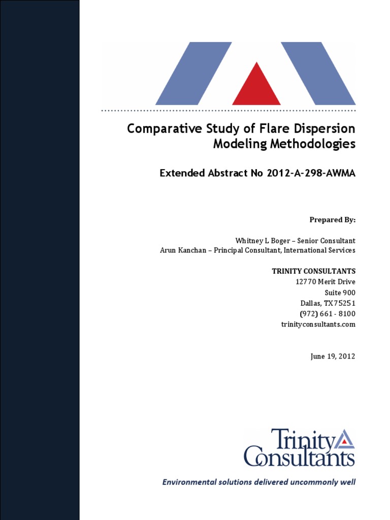 Comparative Analysis of Nine Flare Dispersion Modeling Methodologies ...