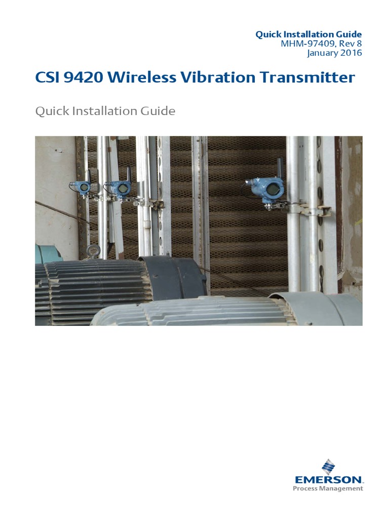 Csi 9420 Wireless Vibration Transmitter Quick Installation Guide Data | Cable | Computer Network