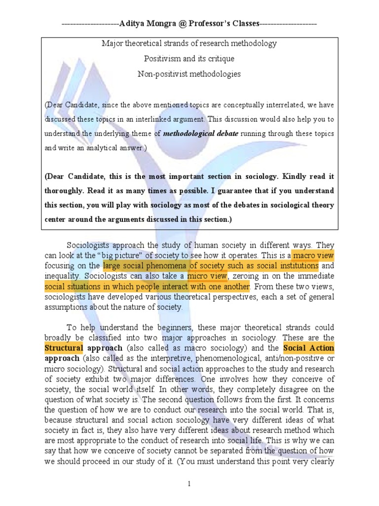 2 Major Theoretical Strands of Research Methodology | PDF | Sociology ...