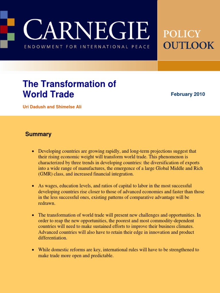 The Transformation of World Trade | PDF | Developing Country | Foreign ...