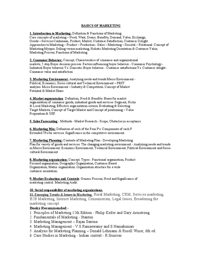 Basic Concept of Marketing | PDF | Market Segmentation | Marketing