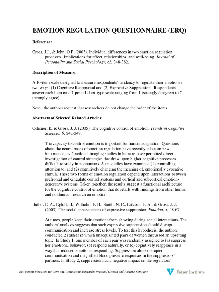 Emotion Regulation PDF | PDF