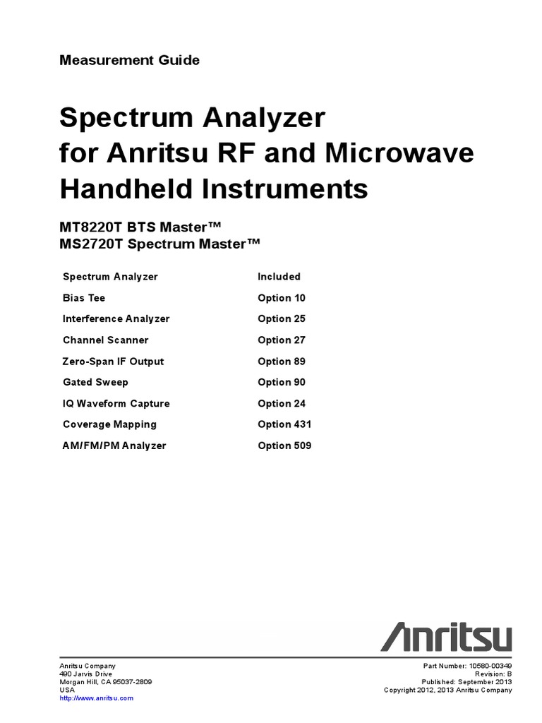 Spectrum Analyzer Measurement Guide | PDF | Electrostatic Discharge ...
