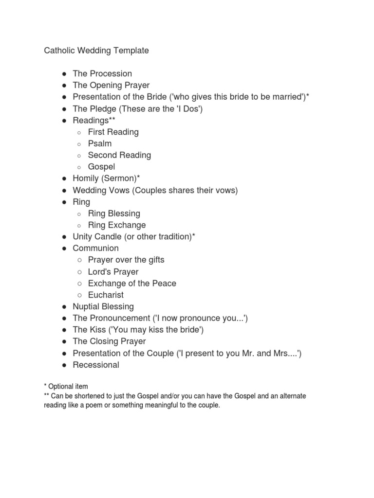 Catholic Wedding Template | PDF