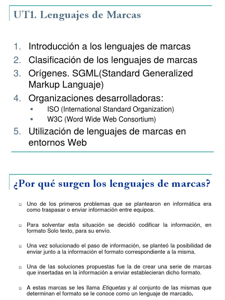 Reconocimiento de Las Características de Los Lenguajes de Marcas | PDF ...