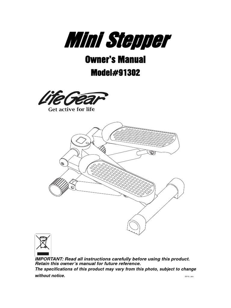Mini Stepper: Owner's Manual | PDF | Aerobic Exercise | Physical Exercise