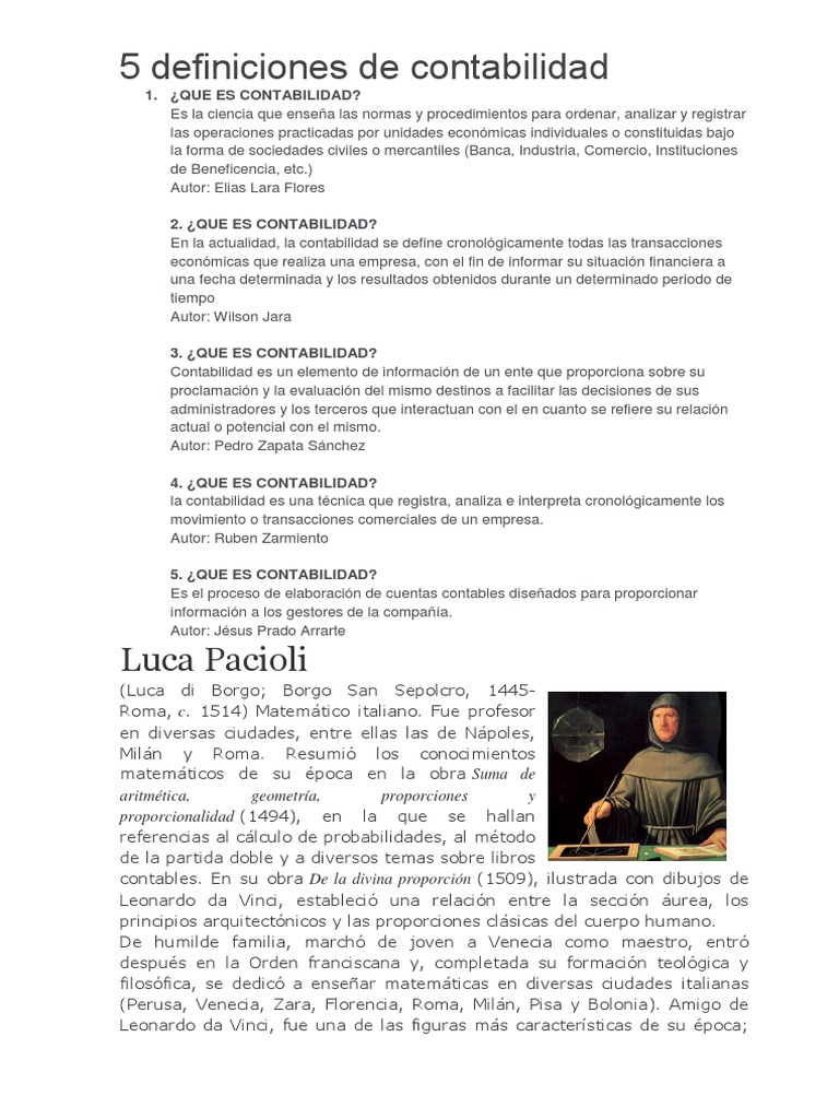 5 Definiciones de Contabilidad | PDF | normas internacionales de ...
