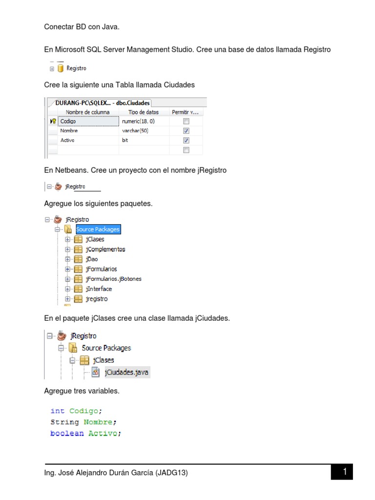 Conectar Una BD de SQL Con Java PDF | PDF | Java (lenguaje de programación) | Gestión de datos