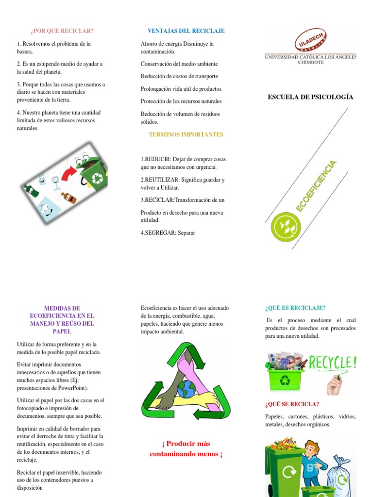 Triptico Cora | PDF | Reciclaje | Residuos