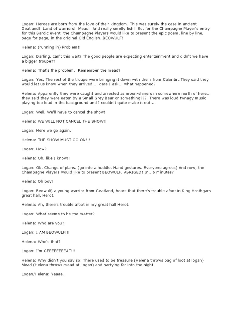 Beowulf Abridged II | Download Free PDF | Germanic Heroic Legends ...