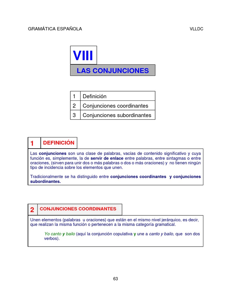 Conjuncion PDF | PDF | Oración (Lingüística) | Relaciones sintácticas